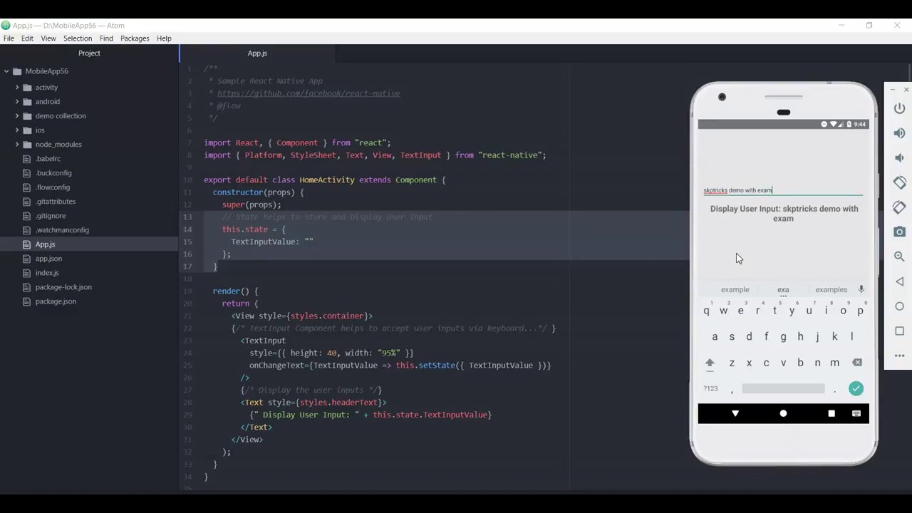 Working With Textinput Component In React Native Youtube