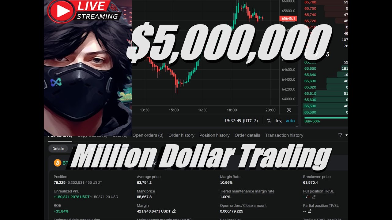 Live 5 000 000 Million Dollar Trading Bitcoin Youtube