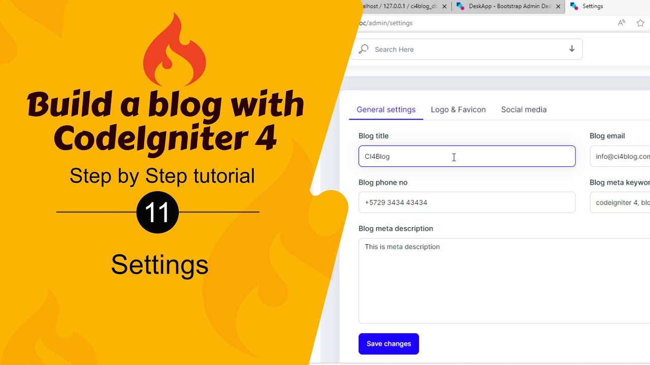 11 General Settings Page In Codeigniter 4 Youtube