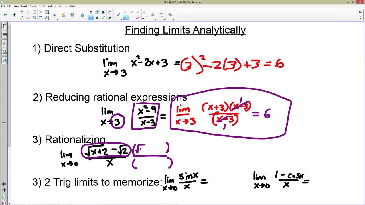 Limits Part 2 Solving Analytically Youtube