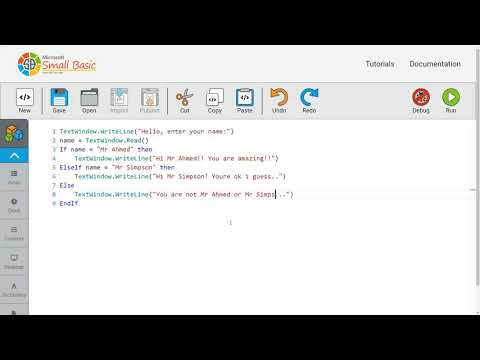 Small Basic Tutorial 3 Elseif Statements Youtube