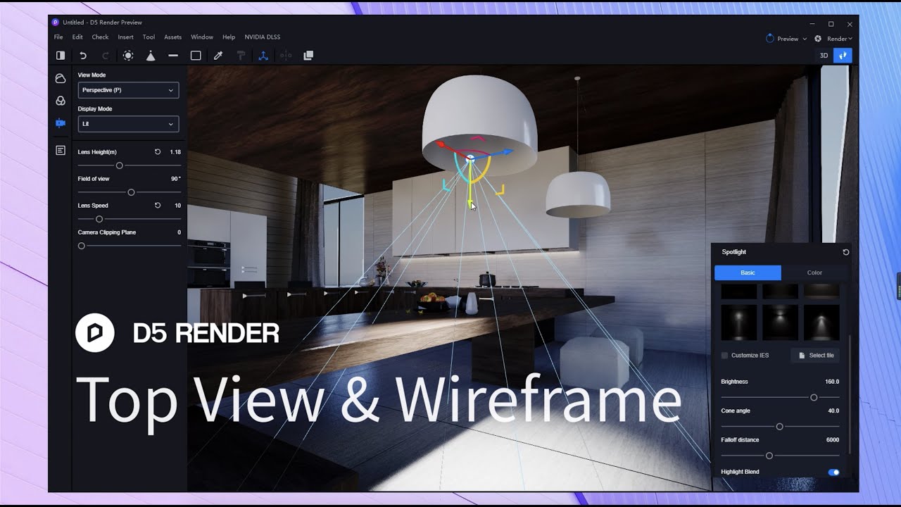 D5 Render 1 6 2 Top View Wireframe Display Mode Youtube