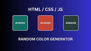 Create Random Color Generator Using Html Css Javascript With Source