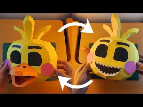 Diy Toy Chica Mask Papercraft Step By Step Tutorial Youtube