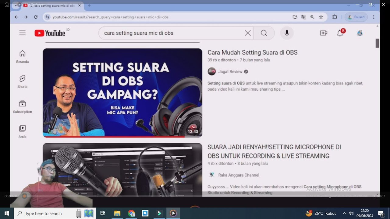 Setting Mic Di Obs Youtube