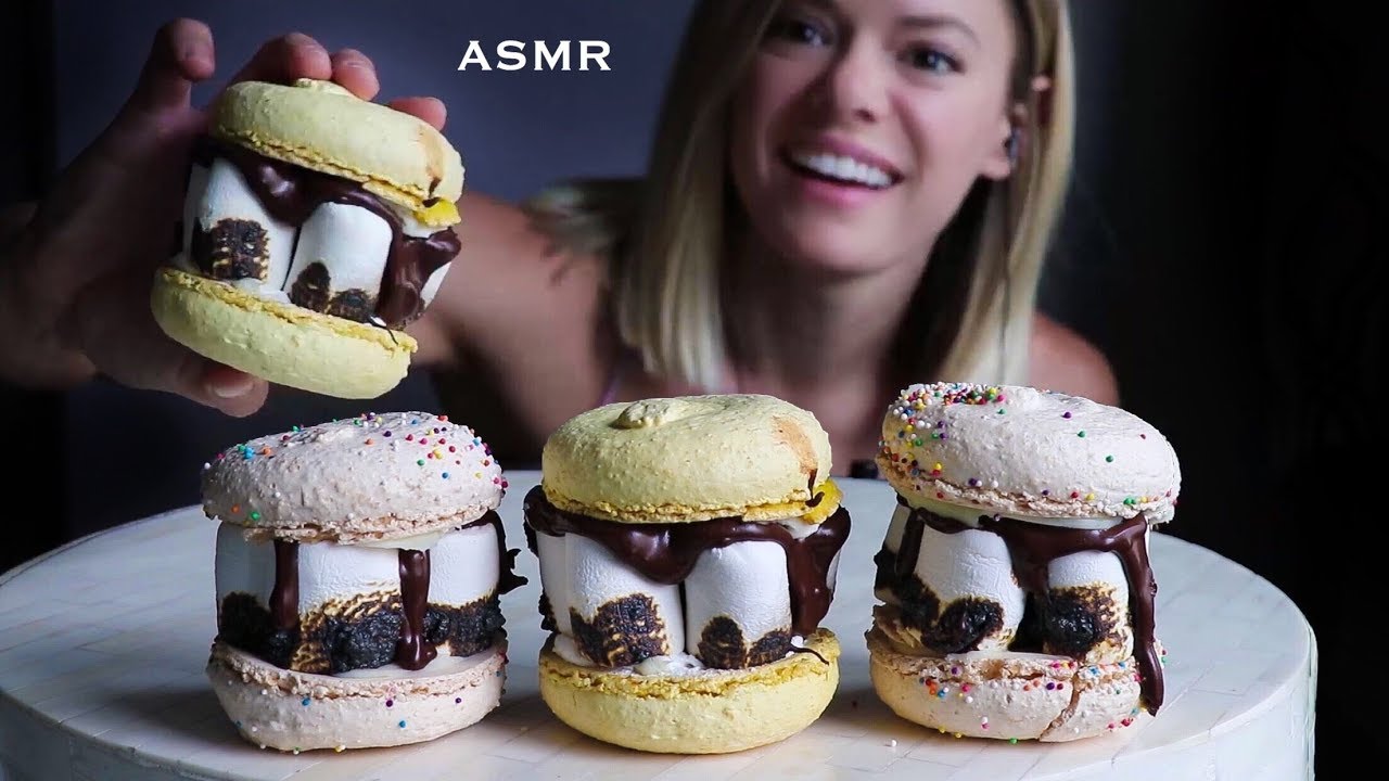 Asmr Macaron S Mores Mukbang Youtube