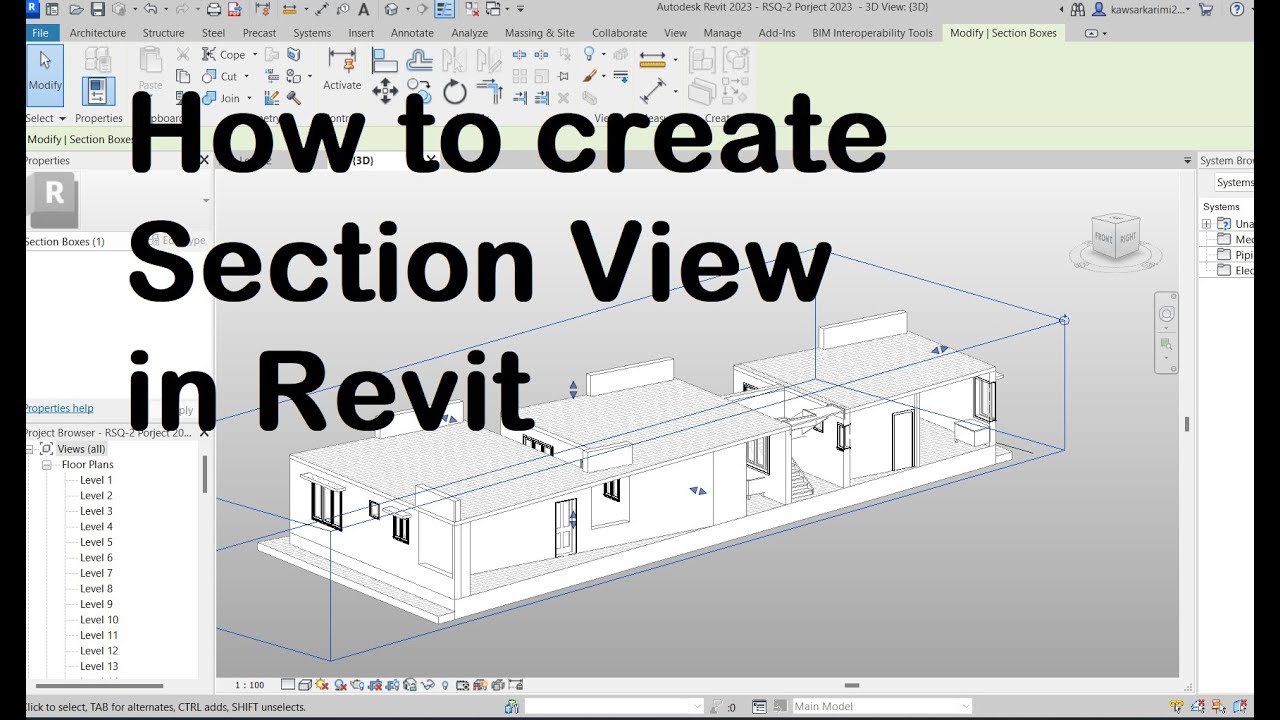How To Create Section Views In Revit Youtube