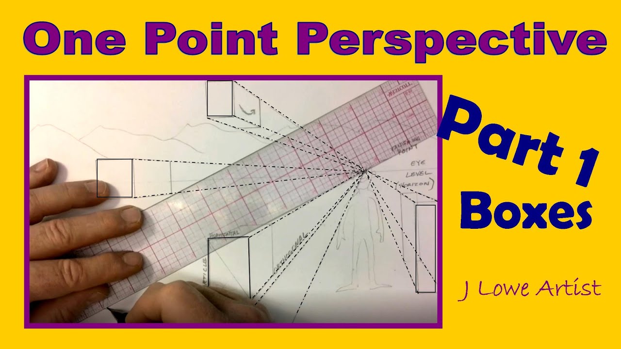 One Point Perspective Tutorial For Beginners Part 1 Boxes Youtube