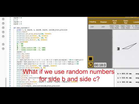 Solving Sas Triangles Python Vexcodevr Youtube