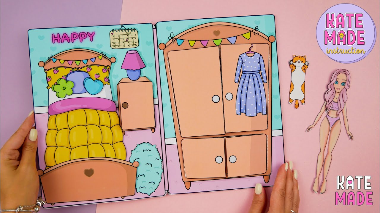 How To Make A Paper Dollhouse Printables Katemade Youtube
