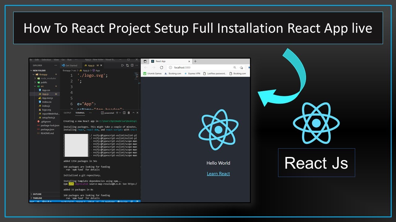 How To Create React Js Project Setup Using Create React App Reactjs