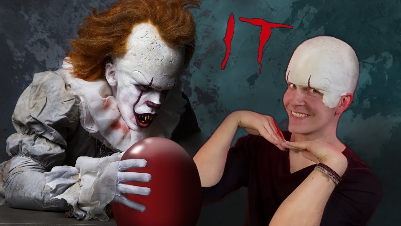 Pennywise Makeup Tutorial With Head Prosthetic Youtube