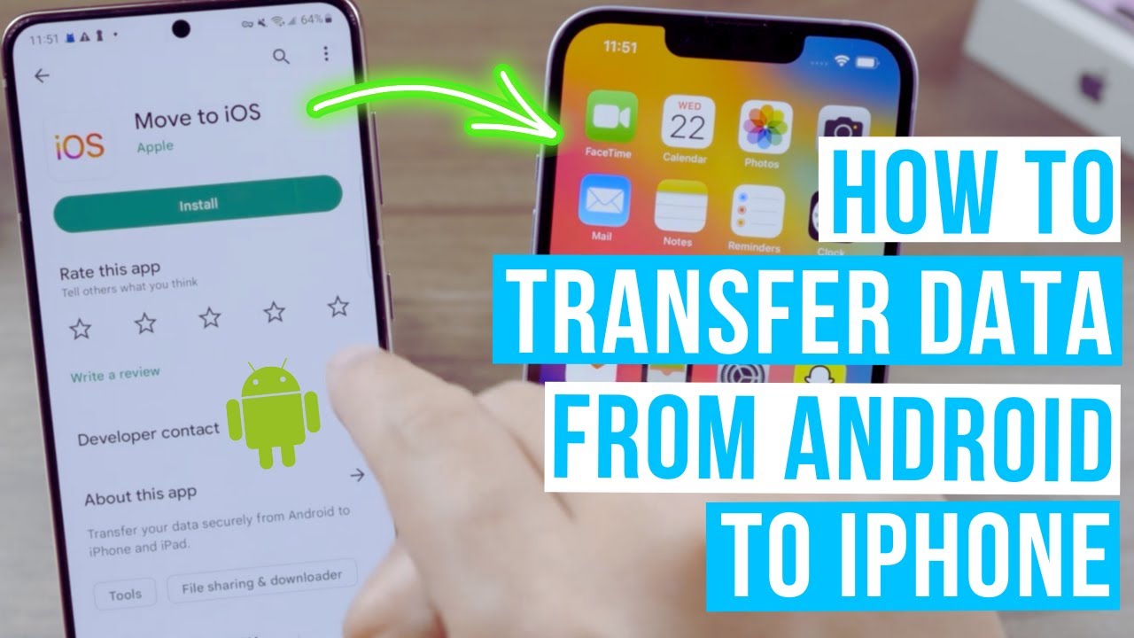 How To Transfer Data From Android To Iphone Wirelessly Youtube