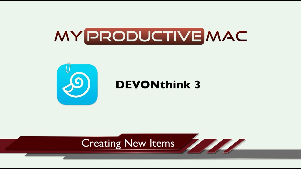 Creating Items In Devonthink Youtube