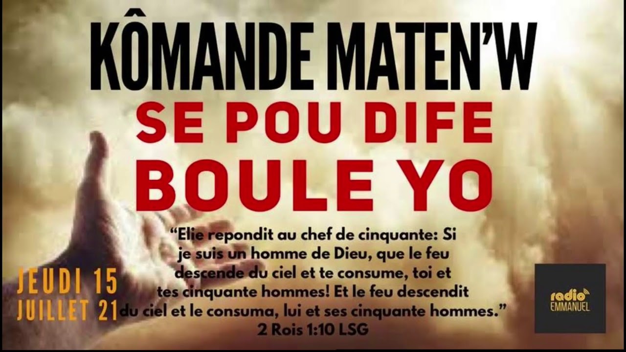 Kômande Maten W Radio Emmanuel Pasteur Pierre Binse Roche Youtube