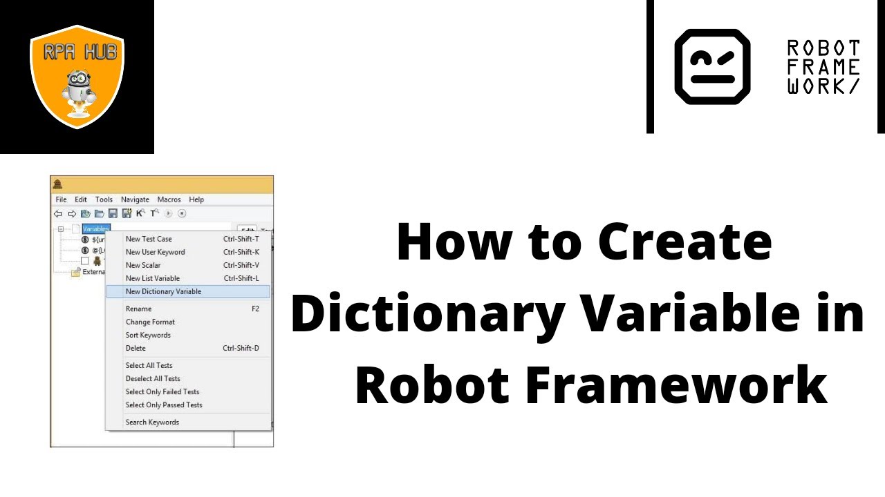 Create Dictionary Variable In Robot Framework Dictionary Variable