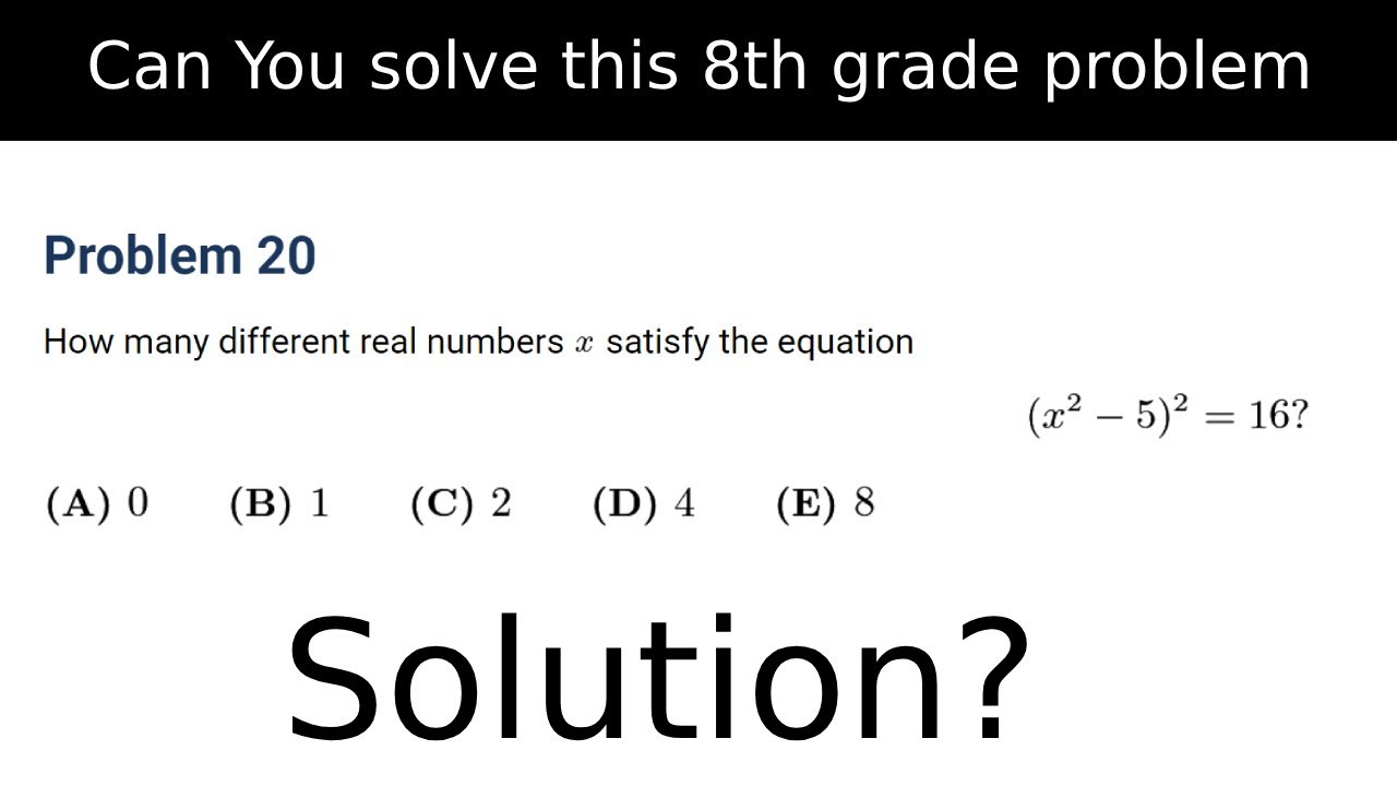 Amc 8 2019 Problem 20 Youtube