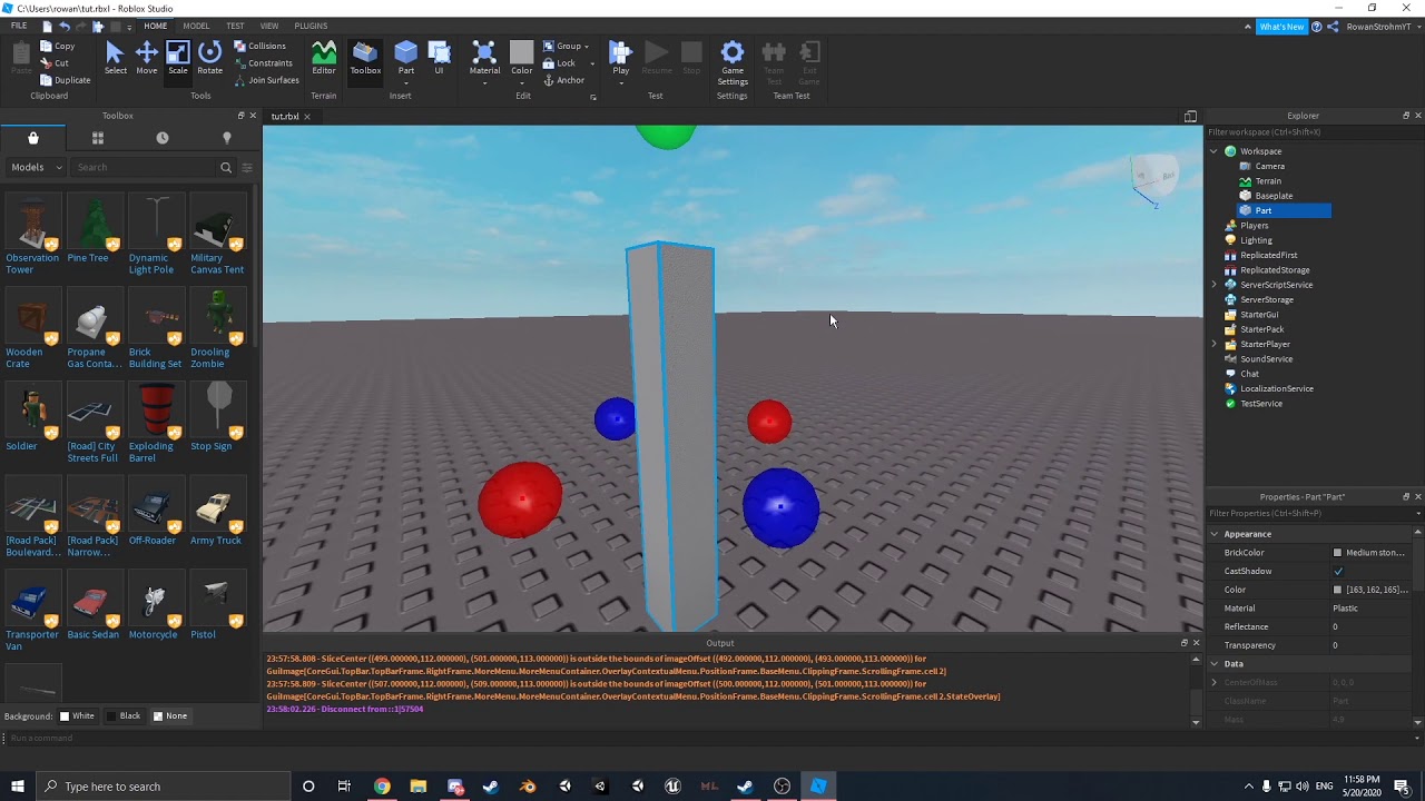 Roblox Beginner Scripting Tutorial Roblox Studio Youtube