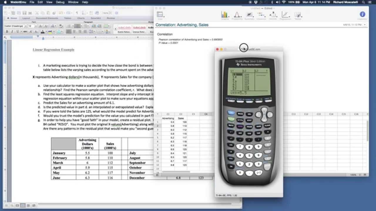 Scatterplot Minitab Ti84 Youtube