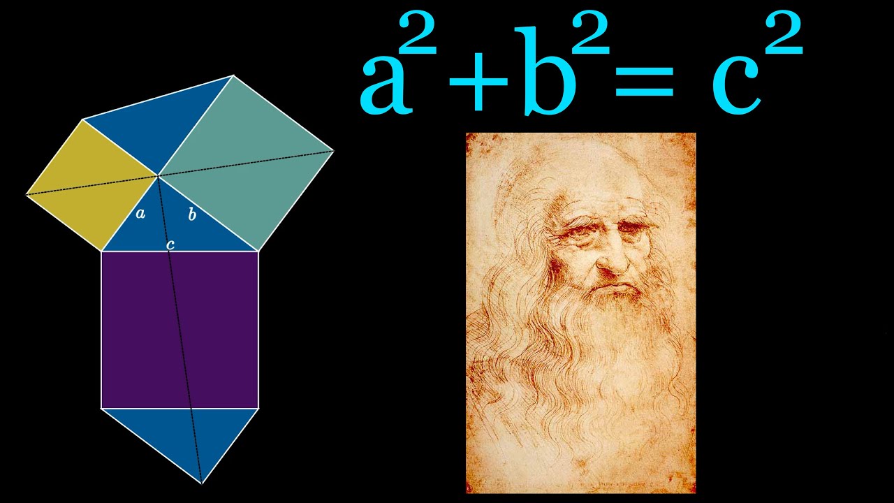 Pythagorean Theorem V Visual Proof Leonardo Da Vinci Youtube