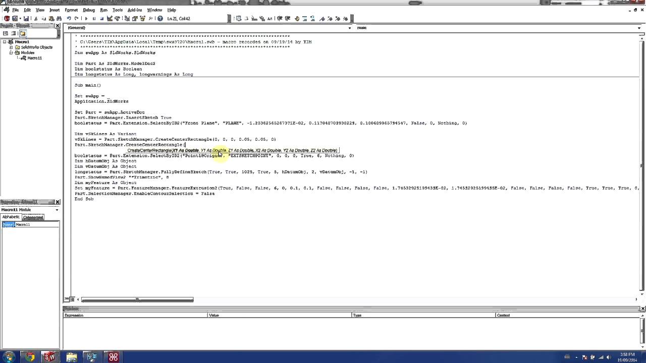 Solidworks Introduction To Macros Youtube