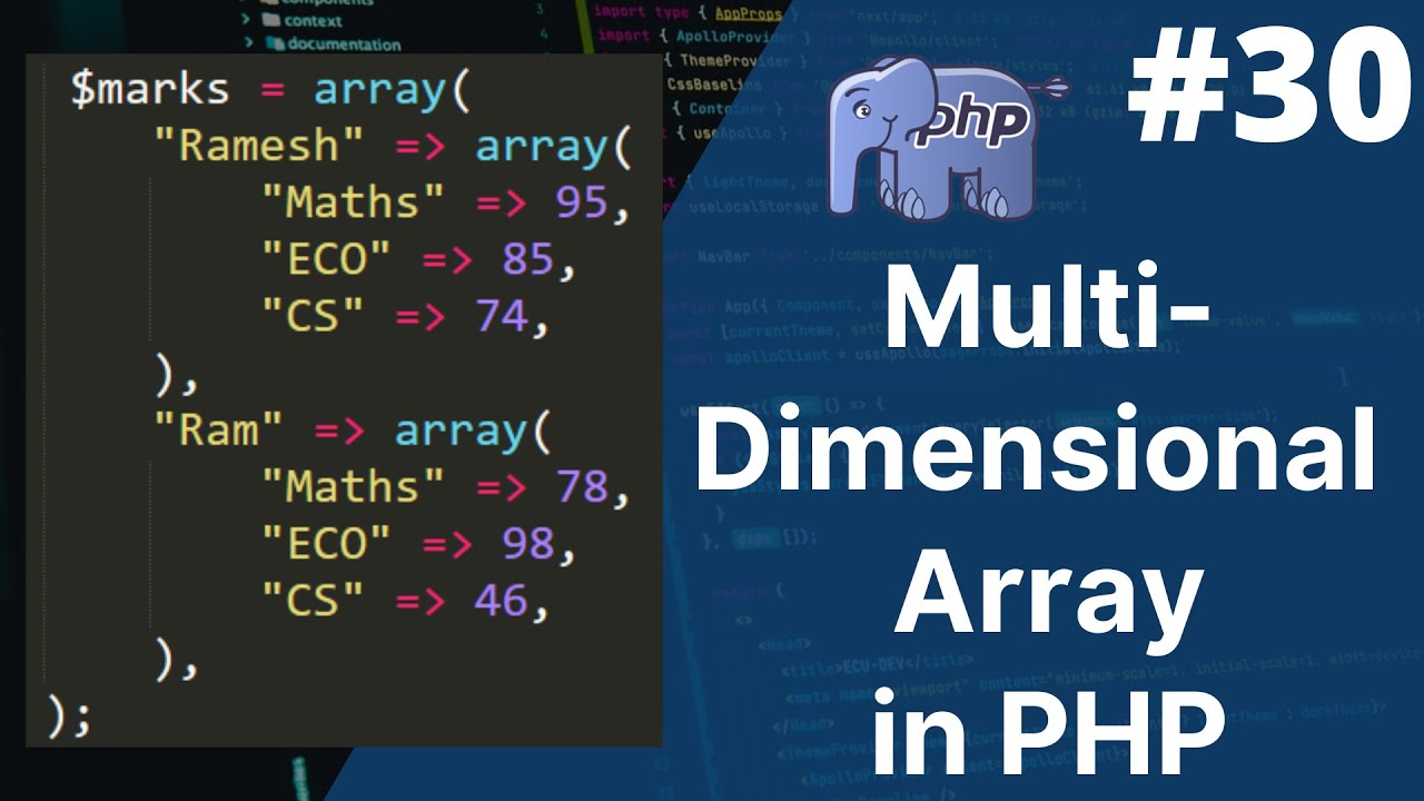 Array In Php Multidimensional Array In Php In Hindi Php Tutorial
