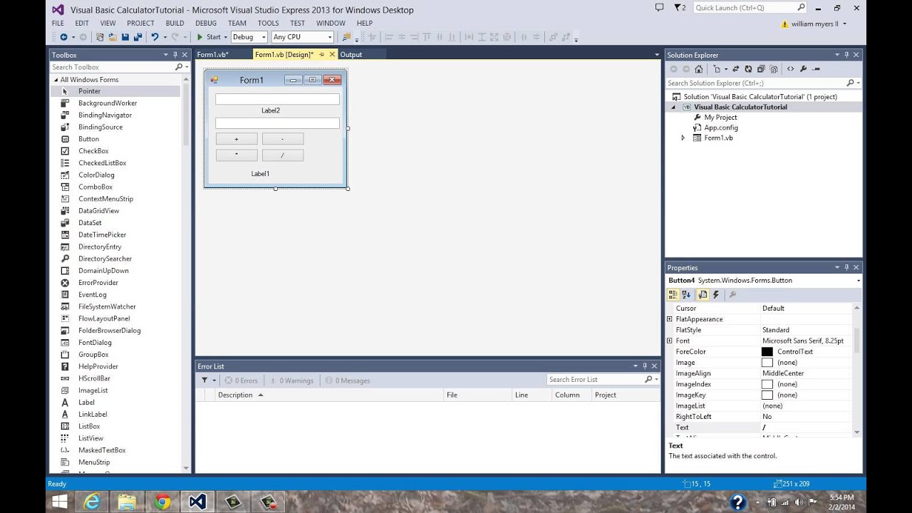 Visual Basic Calculator Tutorial Youtube