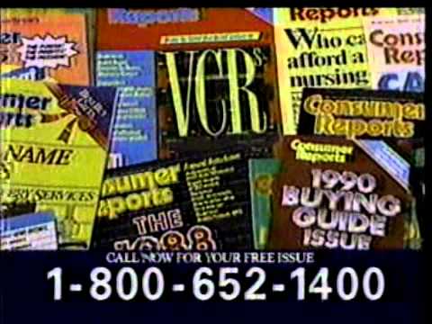 Consumer Reports Magazine Commercial 1988 Youtube