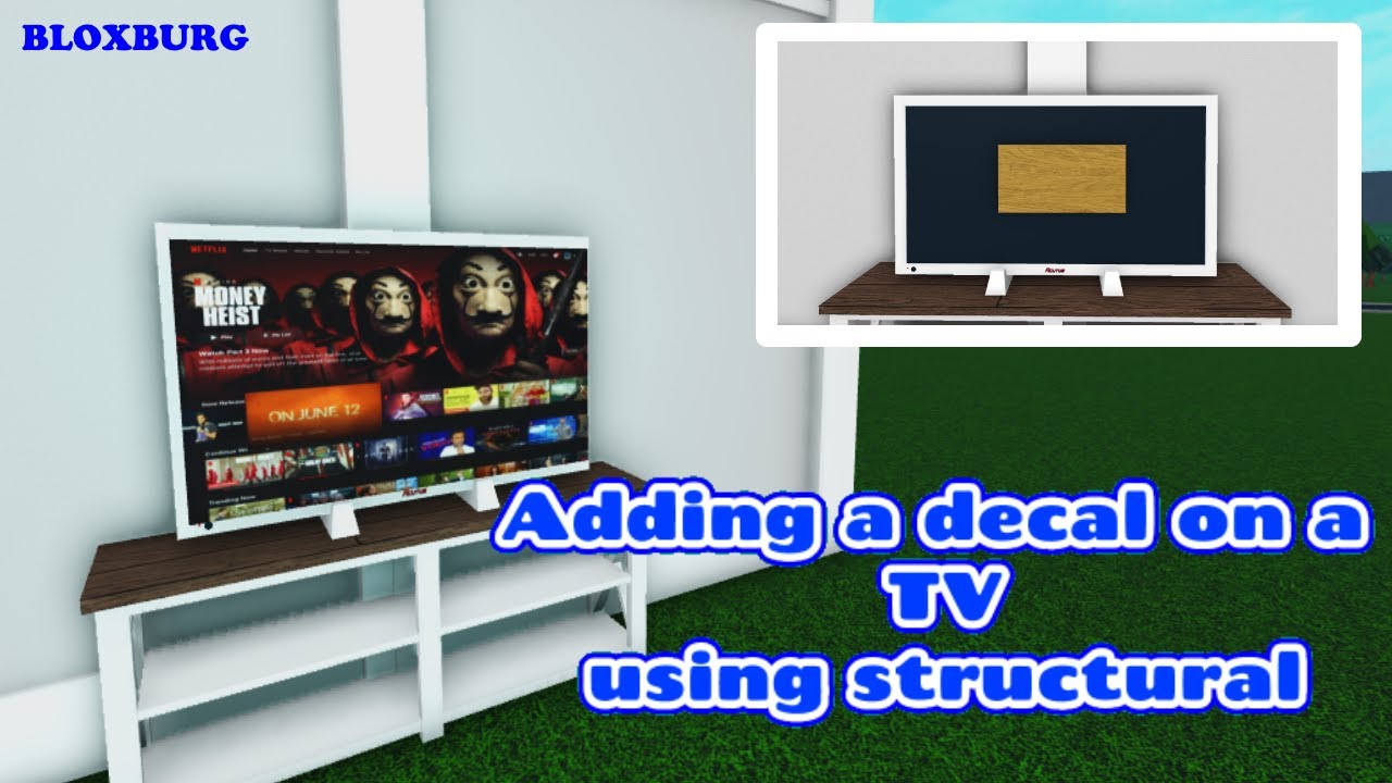 Easiest Way To Add A Decal On A Tv Using Structural Bloxburg Youtube