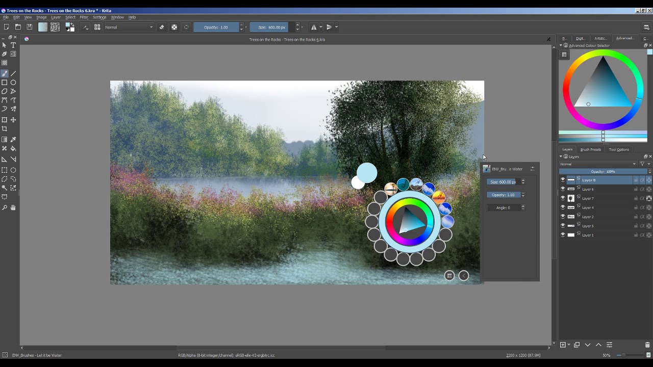 Krita How To Use The Let It Be Water Brush Youtube