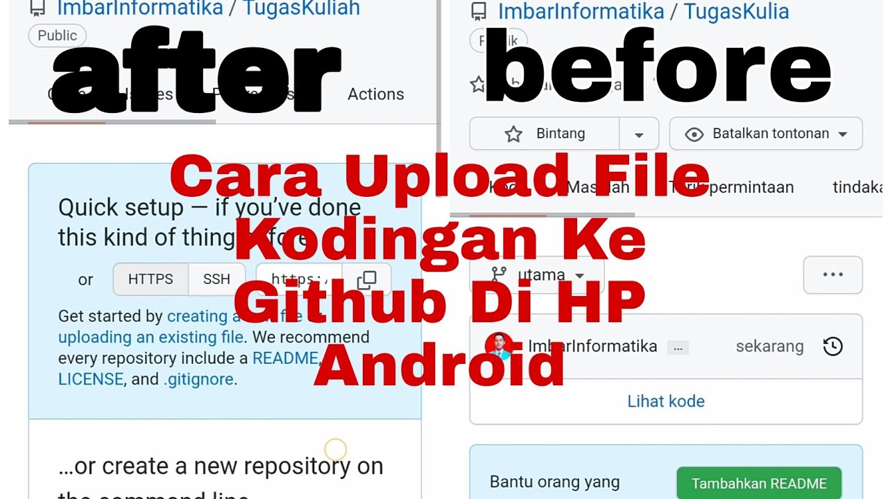 Cara Upload File Kodingan Ke Github Di Hp Android Youtube