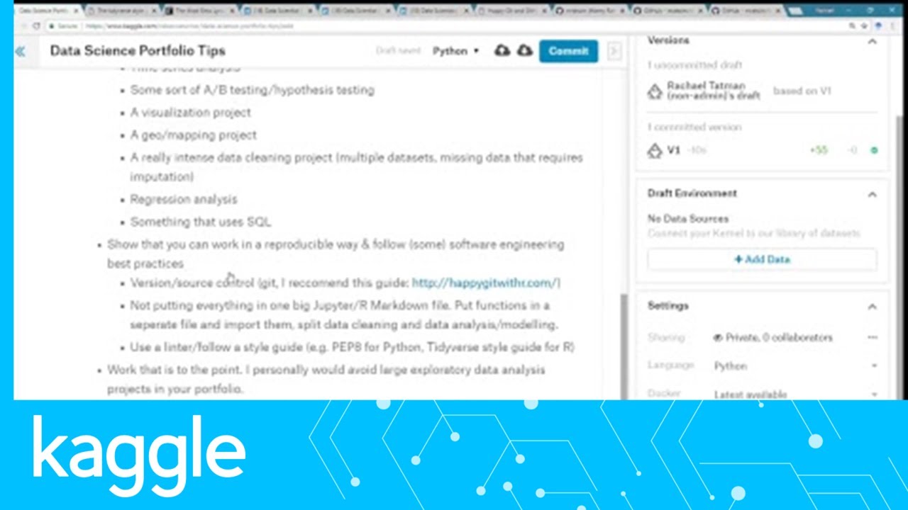Kaggle Live Coding Putting Together Your Data Science Portfolio