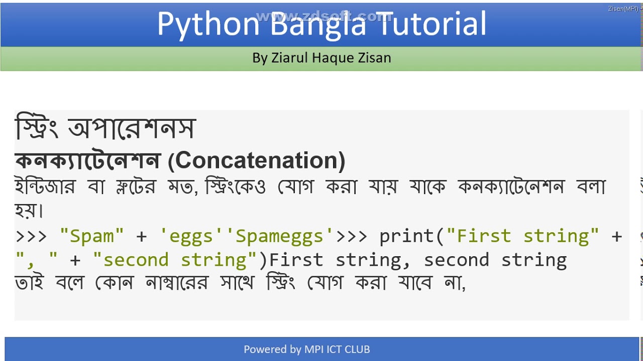 Python Bangla Tutorial Part 3 Basics Operations 2 Input Output Youtube