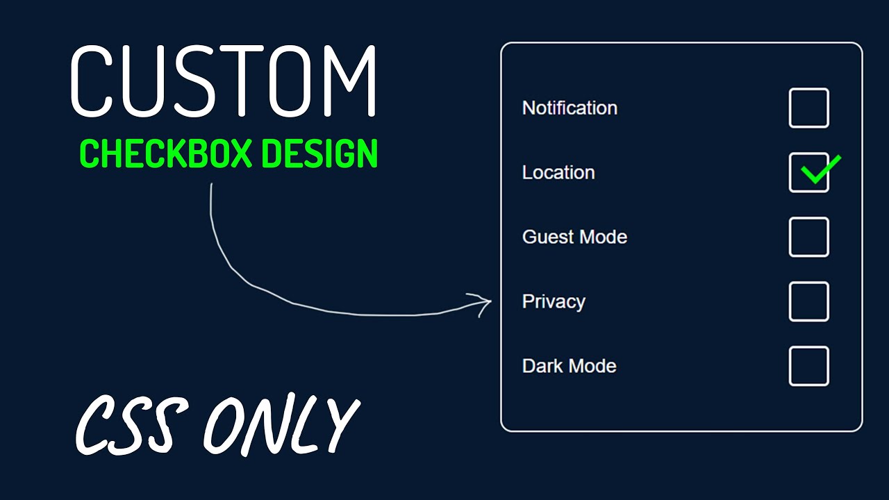 How To Make Custom Checkbox Using Html And Css Animated Check Box For