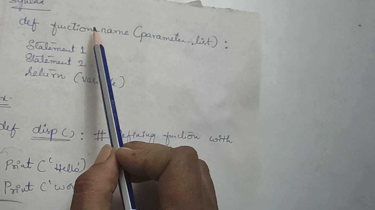 Python User Defined Functions Youtube