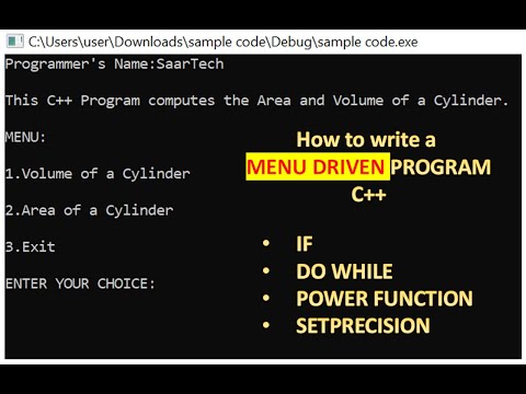 How To Write A Menu Driven Program In C Youtube