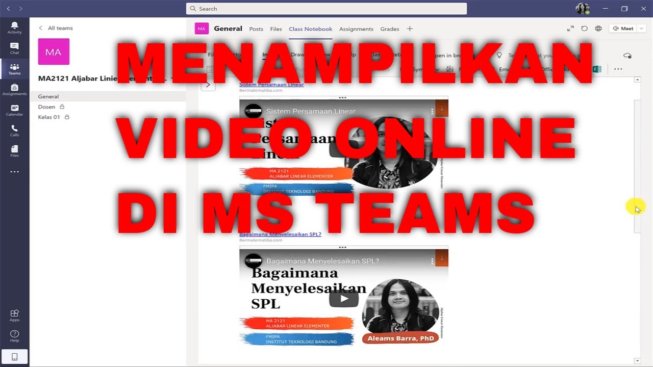 Menampilkan Video Online Di Microsoft Teams Youtube