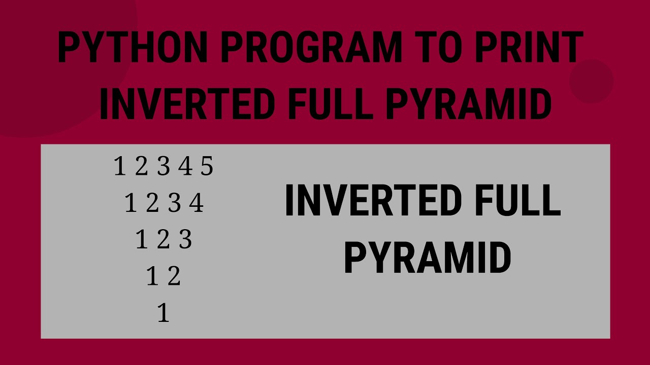 Python Program To Print Inverted Pyramid Ccbp Youtube