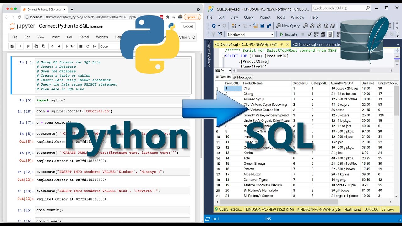 How To Connect Python To Sql Database Create Select And Insert Data