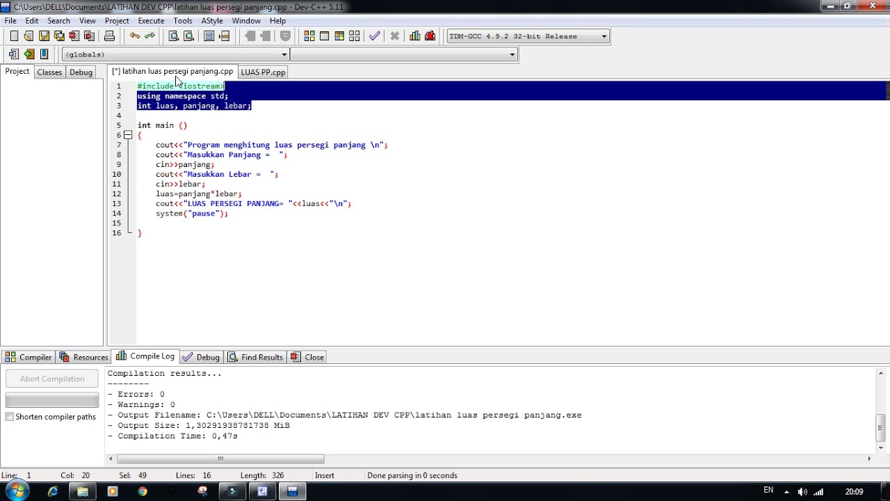 Tipe Data Integer Dan Float Pada Dev C Youtube
