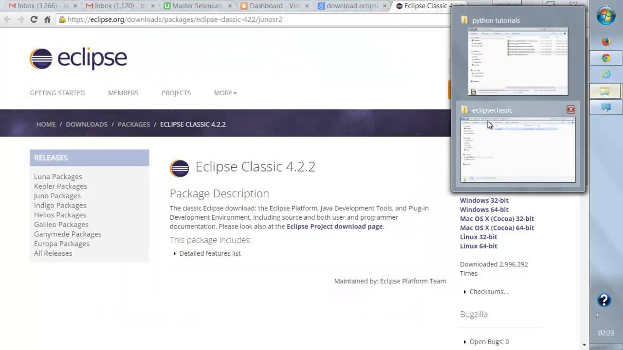 Selenium Python Tutorial Installing Eclipse On Windows Youtube