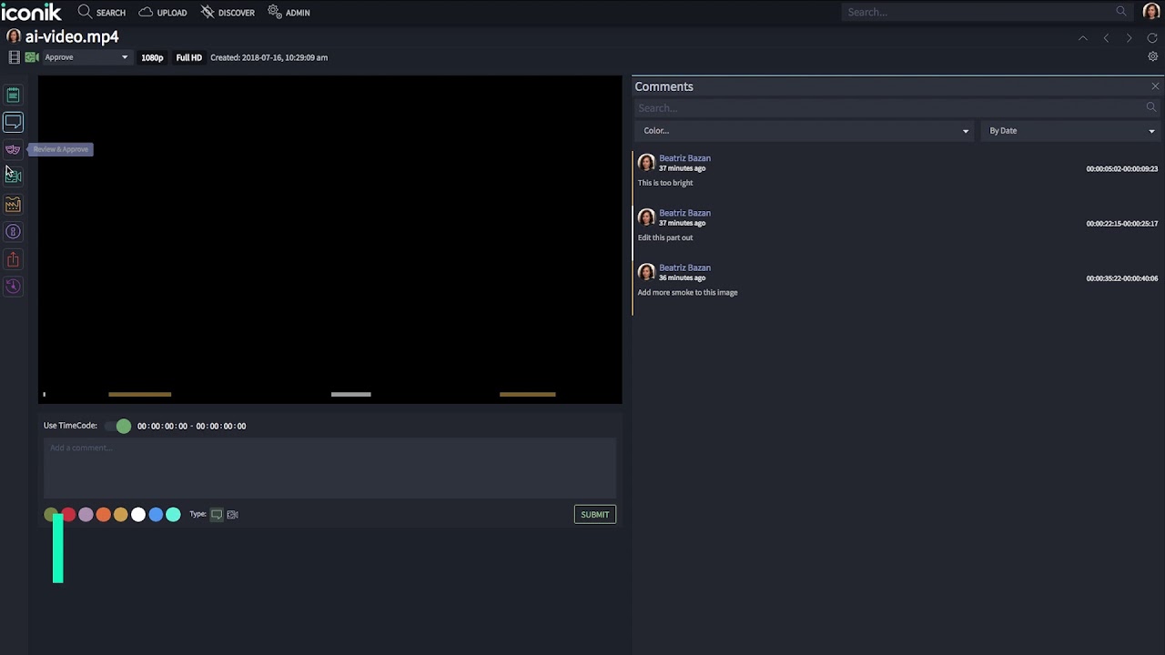 Iconik Filter Comments And Time Based Metadata Using Colours Youtube