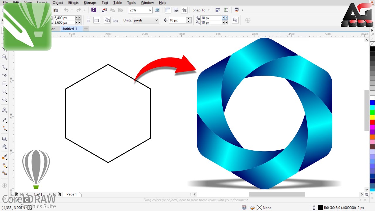Polygon Logo Design Idea In Coreldraw Corel Draw Tutorial Youtube
