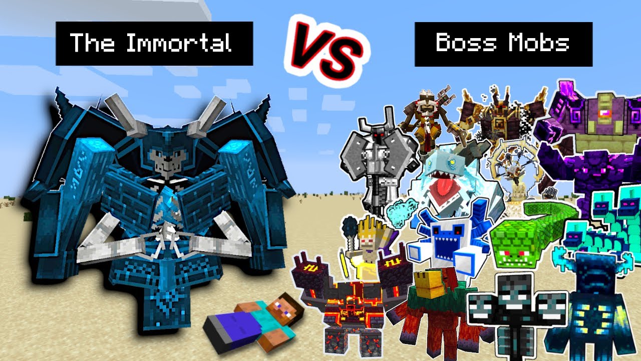 The Immortal Vs Boss Mobs In Minecraft Showcase Youtube
