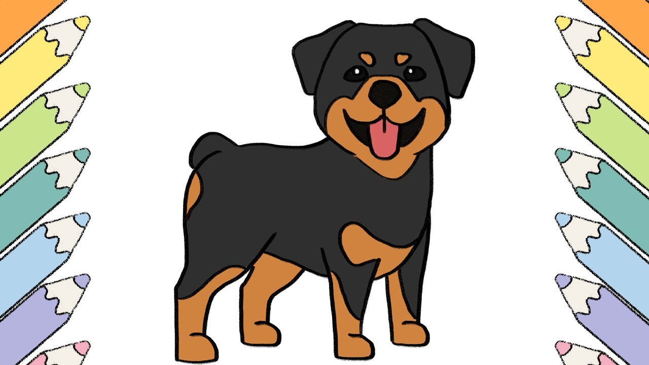 How To Draw Dog Rottweiler Easy For Kids Draw Your Dog Youtube