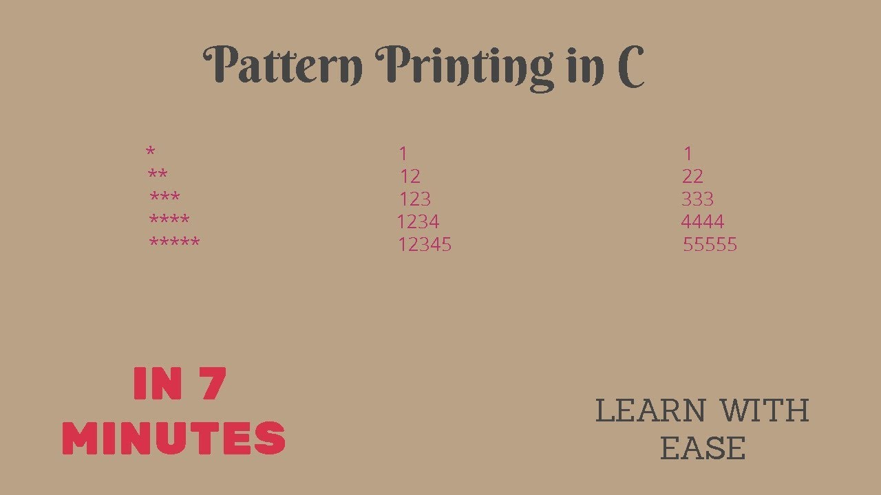 C Practical And Assignment Programs Pattern Printing By C Made Easy