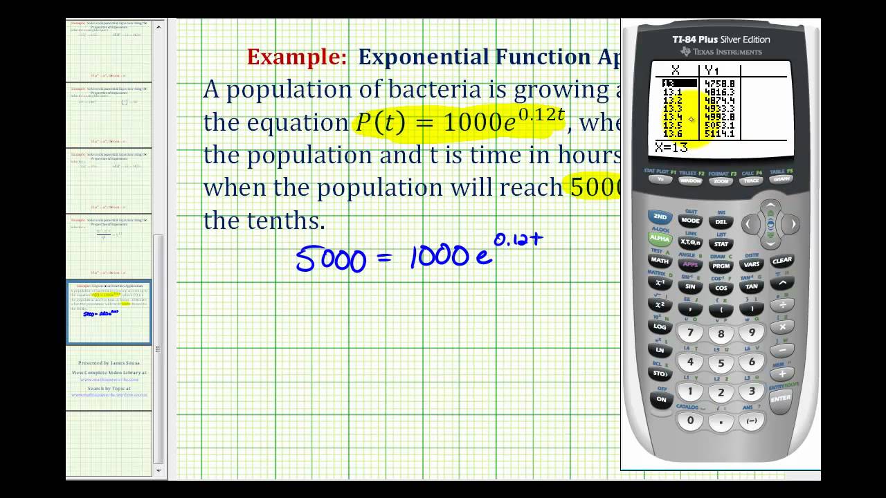Ex Exponential Application Solved Using A Graphing Calculator Youtube