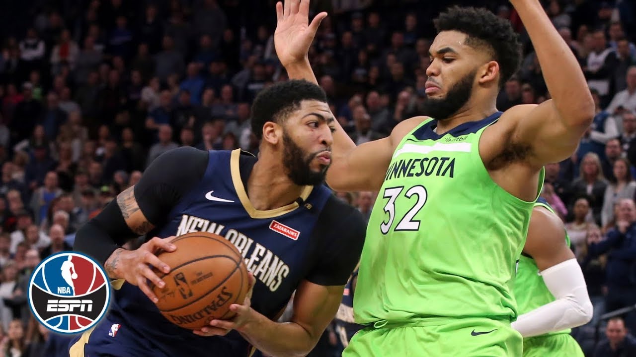 Karl Anthony Towns Grabs 27 Rebounds Vs Anthony Davis Pelicans Nba