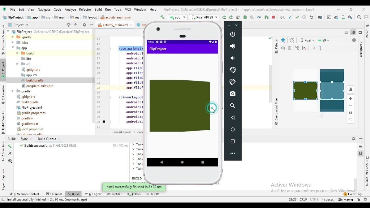 Android Studio Tutorial Easy Flip View Youtube