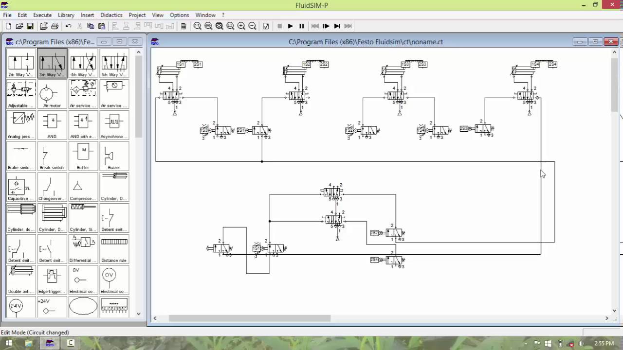 Festo Fluidsim Metode Cascade 4 Silinder Youtube